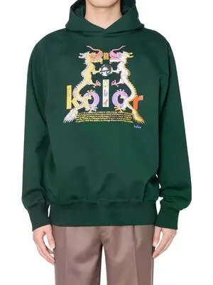 Kolor Dragon-print Hoodie - Green