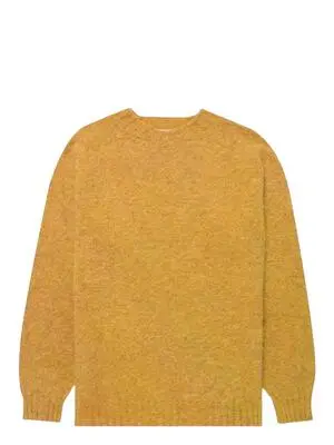 Sunspel Brushed-effect Crew-neck Jumper - Yellow