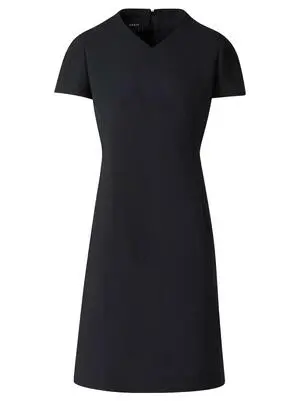 Akris V-neck Mini Dress - Black