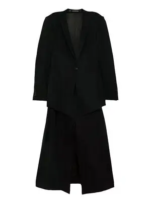 JULIUS Layered Coat - Black
