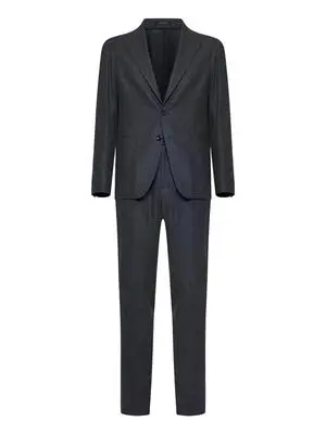 Tagliatore Peak-lapels Drawstring Suit - Grey