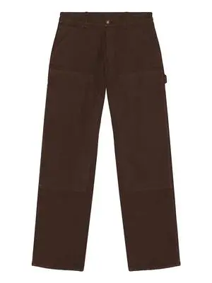 SKY HIGH FARM WORKWEAR Flannel Lined Canvas Double Knee Pants - Brown