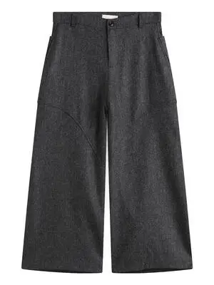 SAGE NATION Curved Seam Carpenter Trousers - Charcoal Herringbone