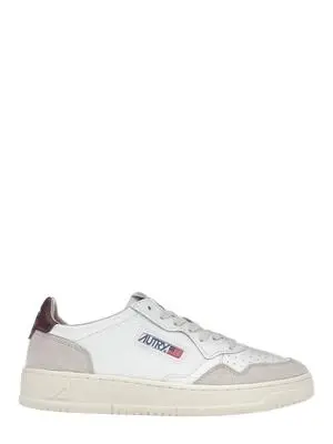 AUTRY Medalist Leather Low - White/burgundy