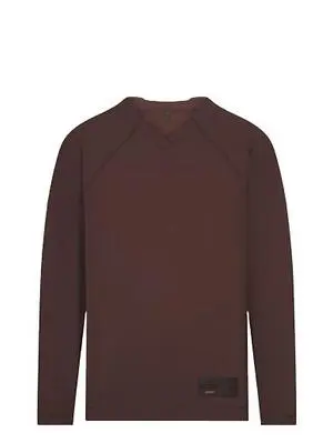 Nike X Skims Airy V-neck Oversized Long-sleeve Top - Dark Sepia