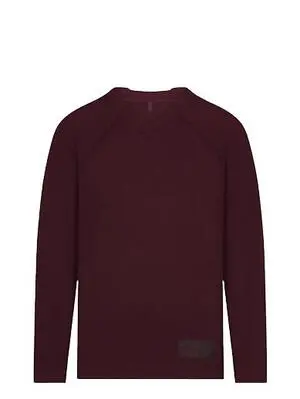 Nike X Skims Airy V-neck Oversized Long-sleeve Top - Currant