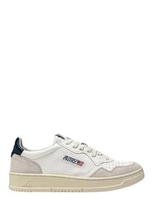 AUTRY Medalist Leather Low Sneakers - White/blue/beige