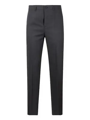 Dior Button-detailed Wool Straight-leg Pants - Grey
