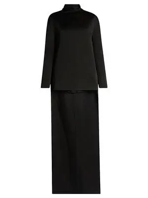 TOM FORD Crepe High-low Dress With Scarf Detail - Black