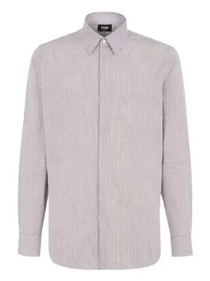 Fendi Pinstriped Cotton Shirt - Choko