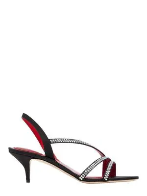 Valentino Garavani Embellished Mid-heel Sandals - Black