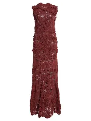 Ulla Johnson Anita Crocheted Maxi Dress - Red