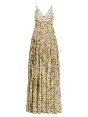 Ulla Johnson Atrani Pleated Silk Gown Multi