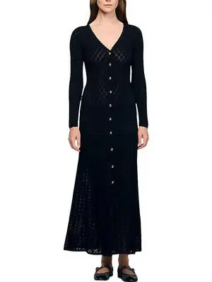 Sandro Long Sleeve Maxi Dress - Black