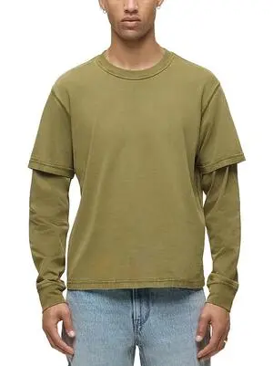 Hudson Jeans Layered Look Tee - Olive
