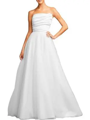 Tadashi Shoji Ambrose Asymmetric Draped Gown - Ivory