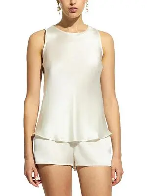 Ginia Pure Silk Singlet - Creme