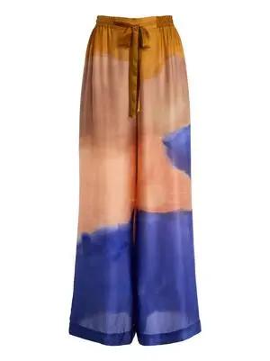 Ulla Johnson Ulla Johnson Julien Printed Silk Wide-Leg Pants Multi