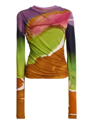 Ulla Johnson Paradis Ruched Jersey Top Multi