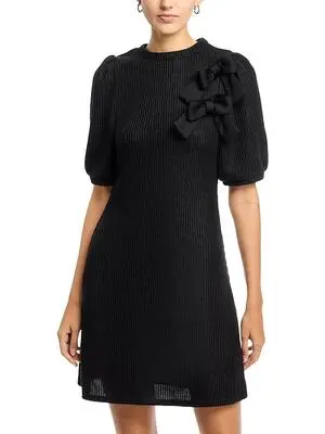 AREA STARS Double Bow Knit Dress Black