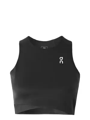 On Cropped Stretch Recycled Top - Black