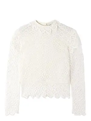 Isabel Marant Ludivine Layered Cotton Guipure Lace Top - Ecru