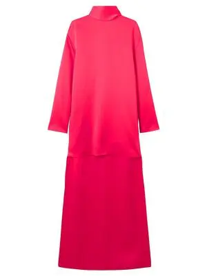 TOM FORD Scarf-detailed Asymmetric Satin-crepe Dress - Red