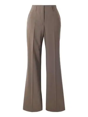 Dries Van Noten Woven Straight-Leg Pants Taupe