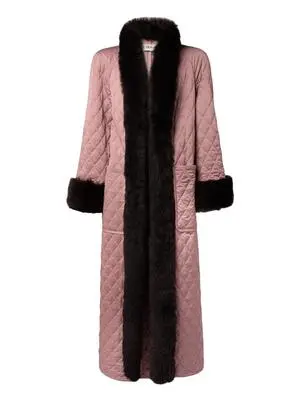 Chloé Shearling-lined Quilted Shell Coat - Pink
