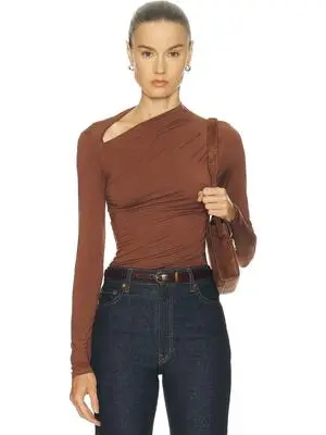 Enza Costa Fluid Jersey Slash Top - Nutshell