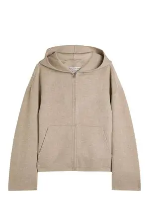 Acne Studios Zip-through Hooded Wool And Cashmere-blend Jacket - Off White