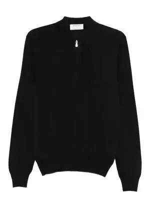 GRAN SASSO Half-zip Wool Sweater - Black