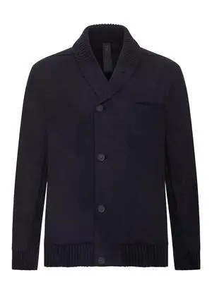 Transit Ribbed Buttoned Jacket - Black
