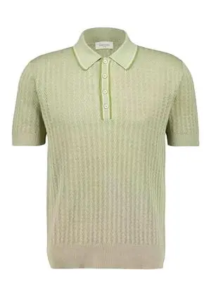 PIACENZA CASHMERE 1733 Four-button Linen Polo Shirt - Green