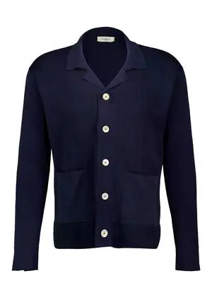 PIACENZA CASHMERE 1733 Ribbed-knit Cardigan - Blue