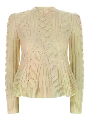 Alexander McQueen Cable-Knit Sweater Neutrals