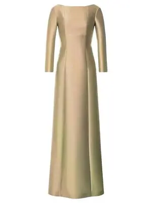 Alberta Ferretti Long-sleeve Maxi Dress - Neutrals