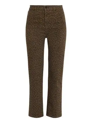 FRAME Le Sleek Straight Leopard Jeans