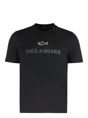 Paul & Shark Logo-print Short-sleeve T-shirt - Black