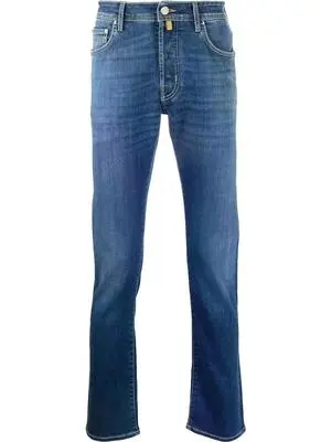 Jacob Cohen Straight-leg Jeans With Contrast Stitching - Blue