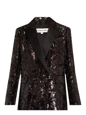 Veronica Beard Sevyn Sequined Jacket - Dark Currant
