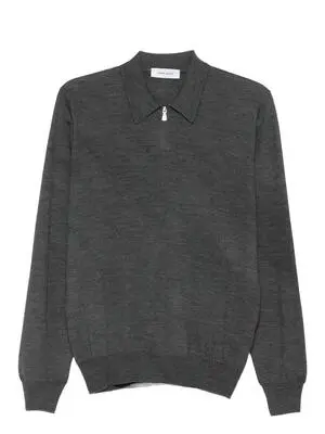 GRAN SASSO Half-zip Fine Knit Sweater - Grey