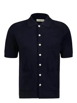 PIACENZA CASHMERE 1733 Patch-pocket Short-sleeve Shirt - Blue