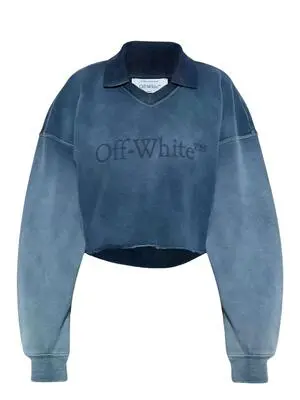 Off-White Logo Cropped Sweatshirt - Blue