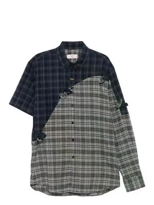 Martine Rose Panelled Checked Shirt - Grey
