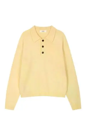 STUDIO TOMBOY Fine-knit Polo Shirt - Yellow