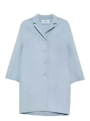 Prada Button-fastening Collared Coat - Blue
