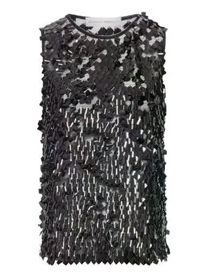 NICCOLO PASQUALETTI Sequined Tank Top - Black