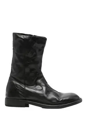 MOMA Word Leather Ankle Boots