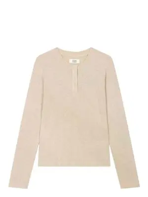 STUDIO TOMBOY Henley-neck T-shirt - Neutrals